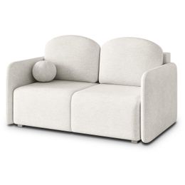 BETTSOFA SUVI II NV Creme Geflochtener Stoff mit Schlaffunktion