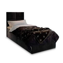 BOXBETT LENA 100 100x200 cm mit Matratze und Topper - Schwarz