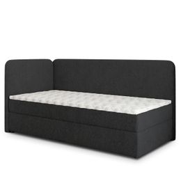 BOXBETT GINA 90x200 cm mit Matratze und Topper, H2+H3 - Schwarz