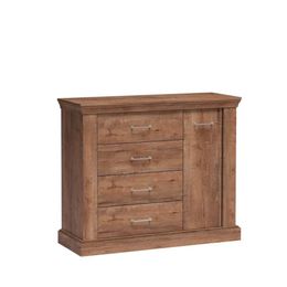 KOMMODE DESIO 114/95,5/42cm mit 4 Schubladen 1 T&uuml;ren Braun