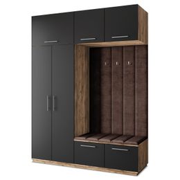 GARDEROBENSCHRANK REMA 180/240/60 cm Modern Garderobe-Set Eiche Lefkas