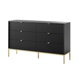 SIDEBOARD STELLARE 154/91/39 cm mit 6 Schubladen Schwarz