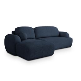 ECKSOFA MODENZA N L-S Blau Boucle-Stoff mit Schlaffunktion
