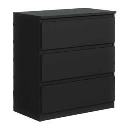 KOMMODE NUDO 70/78,5/39cm mit 3 Schubladen T&uuml;ren Schwarz