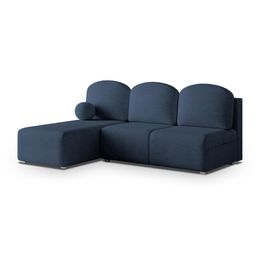 ECKSOFA TRAMA Blau Geflochtener Stoff mit Schlaffunktion