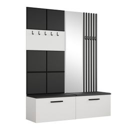GARDEROBENSCHRANK MODULO 161,2/204/40 cm Modern Garderobe-Set Wei&szlig;
