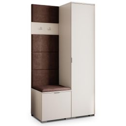 GARDEROBENSCHRANK LORI 95/181/51 cm Modern Garderobe-Set Kaschmir
