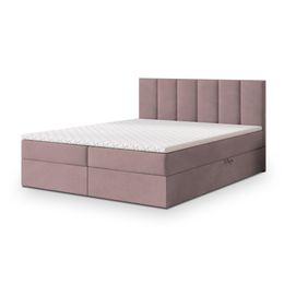 BOXBETT MERIL 140x200 cm mit Matratze und Topper - Rosa