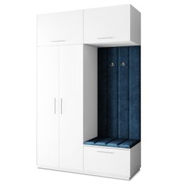 GARDEROBENSCHRANK REMA 150/240/60 cm Modern Garderobe-Set Wei&szlig;