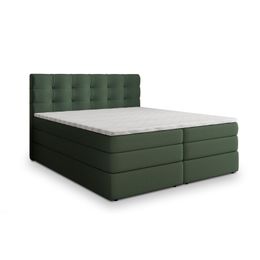 BOXSPRINGBETT AREZI 180x200 cm mit Matratze und Topper - Gr&uuml;n