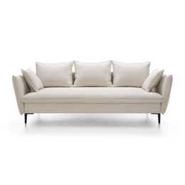 BETTSOFA SOLE Creme Geflochtener Stoff mit Schlaffunktion