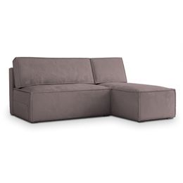 ECKSOFA BRISO M Lila Velours-Stoff mit Schlaffunktion