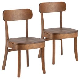 STUHL-SET 2 Nala Walnussfarbe, Massivholz