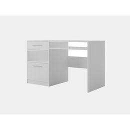 SCHREIBTISCH ELISE 125x58x82 cm B&uuml;rotisch Computertisch, Wei&szlig;
