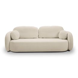 BETTSOFA AMICO Ecru Bucle-Stoff mit Schlaffunktion