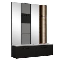 GARDEROBENSCHRANK MODULO 161,2/204/40 cm Modern Garderobe-Set Schwarz