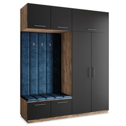 GARDEROBENSCHRANK REMA 200/240/60 cm Modern Garderobe-Set Eiche Lefkas
