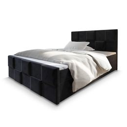 BOXBETT MONA 180x200 cm mit Matratze und Topper - Schwarz