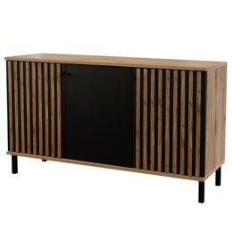 KOMMODE DRAVEN 150/85/45cm mit Schubladen 3 T&uuml;ren Eiche Wotan