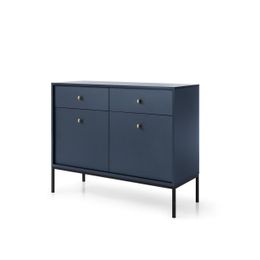 KOMMODE MONDO 104/83/39 cm mit 2 Schubladen 2 T&uuml;ren Blau