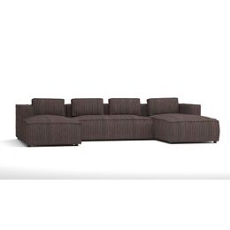 WOHNLANDSCHAFT Nova Dunkelbraun Cord