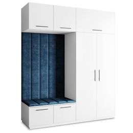 GARDEROBENSCHRANK REMA 200/240/60 cm Modern Garderobe-Set Wei&szlig;