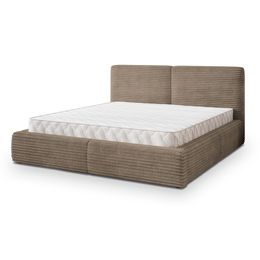 POLSTERBETT FELURO 180x200 cm mit Bettk&auml;sten - Beige