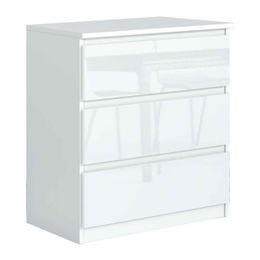 KOMMODE NUDO 70/78,5/39cm mit 3 Schubladen T&uuml;ren Wei&szlig;