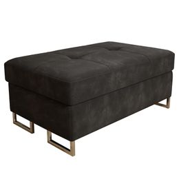 POLSTERHOCKER BARLET Schwarz 100x60 cm