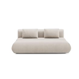 BETTSOFA ATOMO Beige Velours-Stoff mit Schlaffunktion