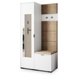 GARDEROBENSCHRANK VIRA 95/181/51 cm Modern Garderobe-Set Wei&szlig;