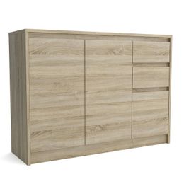 KOMMODE ASTORRE 113/82/35 cm mit 2 Schubladen 3 T&uuml;ren Sonoma Eiche