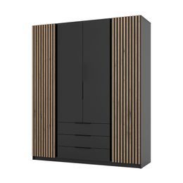 DREHT&Uuml;RENSCHRANK CAGLIARI 200/239/61,9cm 4-t&uuml;rig Schwarz