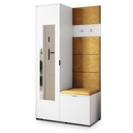 GARDEROBENSCHRANK VIRA 95/181/51 cm Modern Garderobe-Set Wei&szlig;