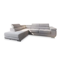 ECKSOFA APIRO L-S Creme Kordstoff mit Schlaffunktion