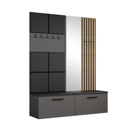 GARDEROBENSCHRANK MODULO 161,2/204/40 cm Modern Garderobe-Set Grau
