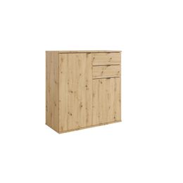 KOMMODE METRIX 120/82,5/35cm mit 2 Schubladen 3 T&uuml;ren Eiche Artisan