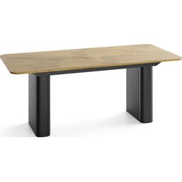ESSTISCH Riven rechteckig ausziehbar verl&auml;ngerbar mit Butterfly-Auszug, Eiche Hell Braun 200-296/90/76 cm