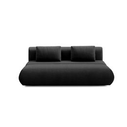 BETTSOFA ATOMO Schwarz Velours-Stoff mit Schlaffunktion