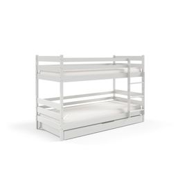 ETAGENBETT SIMBA mit Bettkasten 80x190 cm Wei&szlig;
