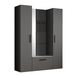 GARDEROBENSCHRANK MODULO 160,6/204/40 cm Modern Garderobe-Set Grau