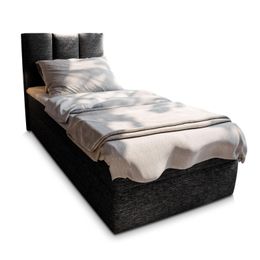 BOXBETT MERIL 80 80x200 cm mit Matratze und Topper - Schwarz
