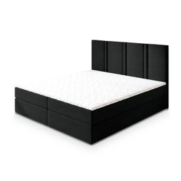 BOXBETT LARIO 140x200 cm mit Matratze und Topper - Schwarz