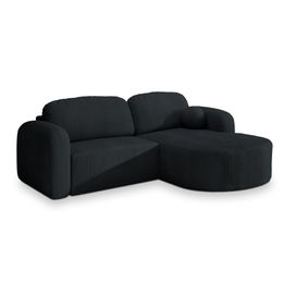 ECKSOFA AMILIA P R-S Schwarz Kordstoff mit Schlaffunktion