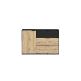 KOMMODE LAMON 125/80/36,5cm mit 3 Schubladen 1 T&uuml;ren Graphitfarben