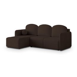 ECKSOFA SUVINO Braun Geflochtener Stoff mit Schlaffunktion