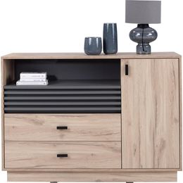 KOMMODE PUNTO 120/85/40cm mit 2 Schubladen 1 T&uuml;ren Eichefarben