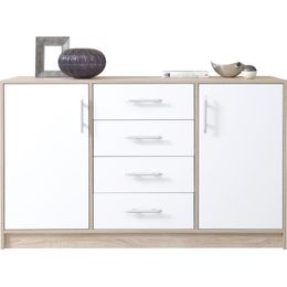 KOMMODE VANO 140/84/40cm mit 4 Schubladen 2 T&uuml;ren Eichefarben