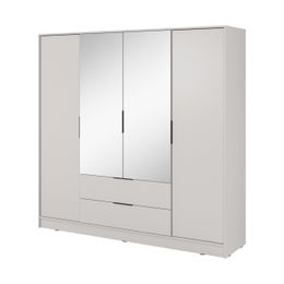 DREHT&Uuml;RENSCHRANK CATERINA 206/200/51 cm 4-t&uuml;rig mit Spiegel Kaschmir