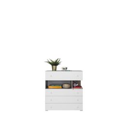 KOMMODE GALIA 85/90/40cm mit 4 Schubladen T&uuml;ren Wei&szlig;